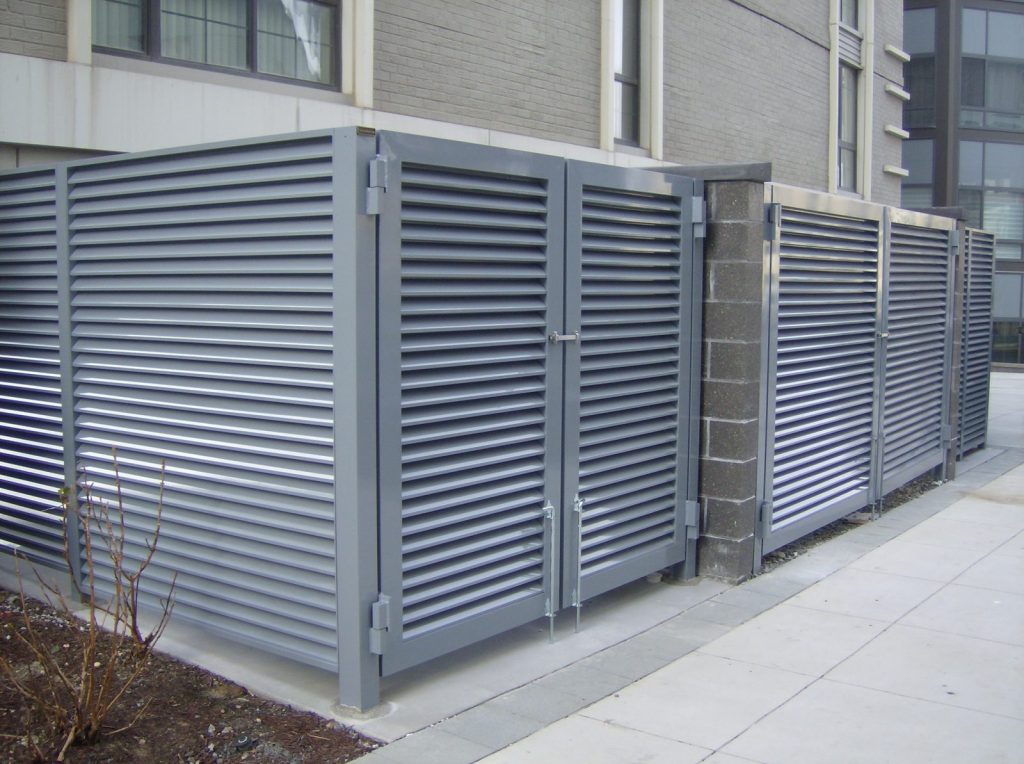 8' High Custom Louverd Fence & Double Gates_003 - Hercules Fence